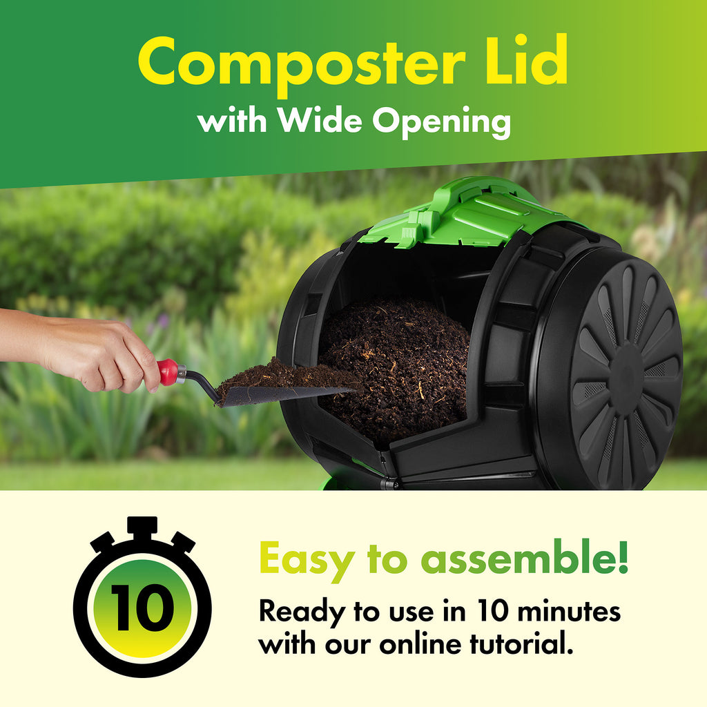 DF Omer 13.2 Gallon / 50L Tumbling Composter | All Season Compost Tumb ...
