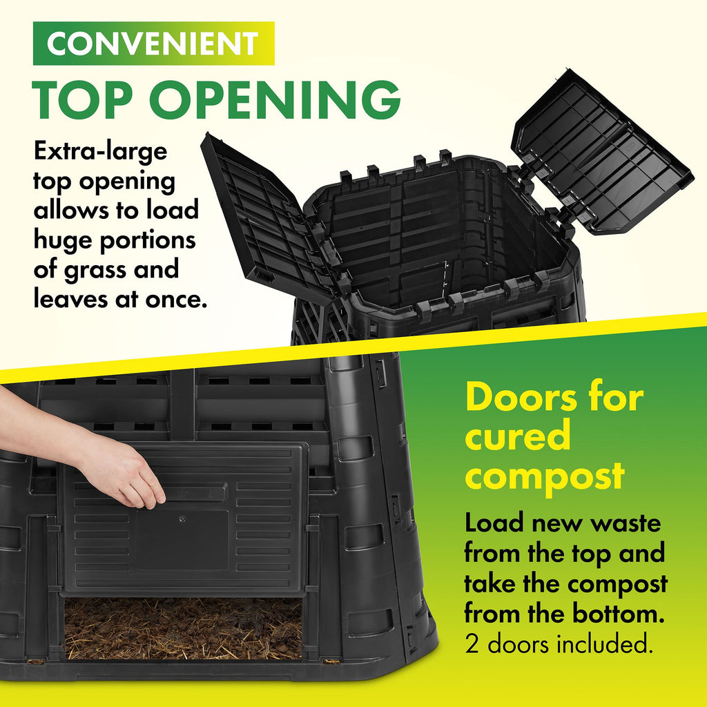 Garden Composter Bin Made from Recycled Plastic – 110 Gallons (420Lite ...
