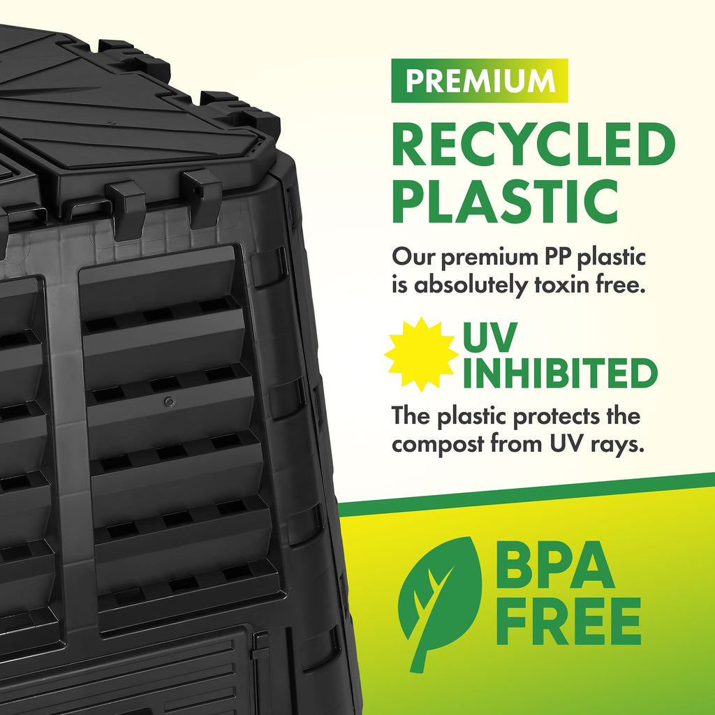 Garden Composter Bin Made from Recycled Plastic – 110 Gallons (420Lite ...